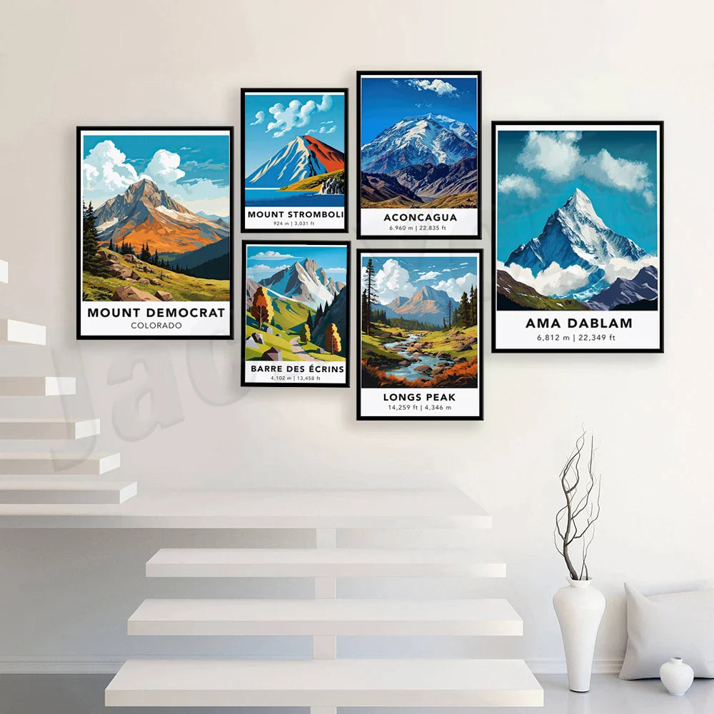 Mountain Adventure Travel Posters Collection