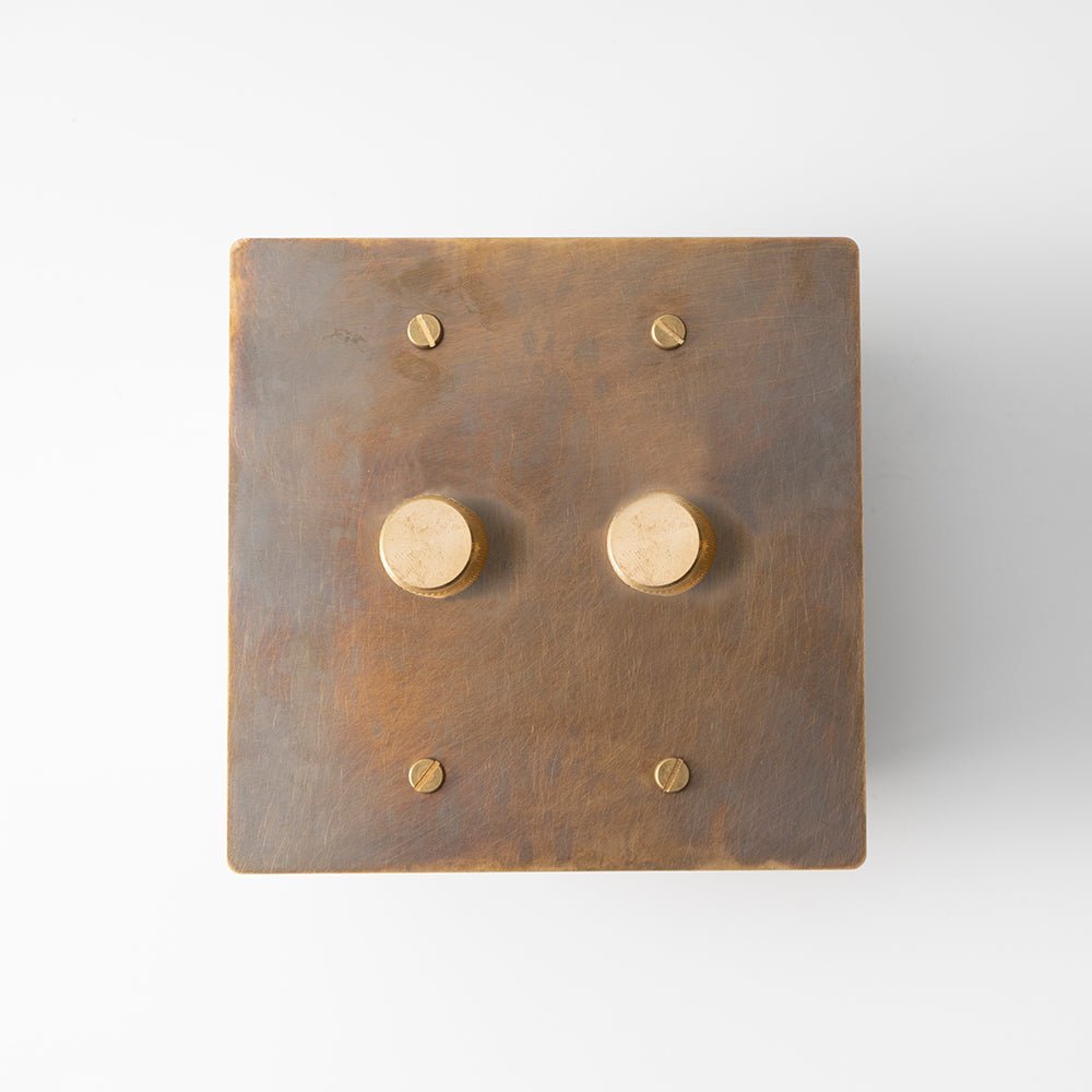 Brass Rotary Dimmer Switch (2-Gang) - Open Box